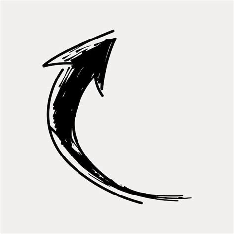 Premium Vector Handdrawn Black Curved Arrow Premium Vector Handdrawn Black Curved Arrow