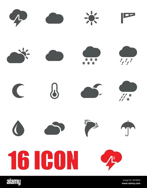 Vector Grey Weather Icon Set Stock Vector Image And Art Alamy