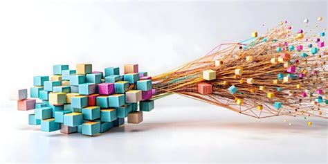 3d Ai Driven Data Flow Elements Concept As Abstract Elements Featuring