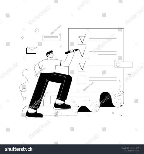 Man Pencil Giant Task List Tick Stock Vector Royalty Free 2051914835 Shutterstock