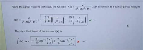 Solved Using The Partial Fractions Technique The Function Chegg Com