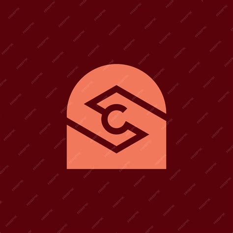 Sc 또는 Cs 로고 아치형 또는 곡선 창 로고 클래식 창 문자 S 및 C 로고 프리미엄 벡터