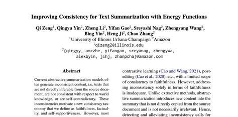 Oren Steinberg On Linkedin Improving Consistency For Text Summarization With Energy Functions