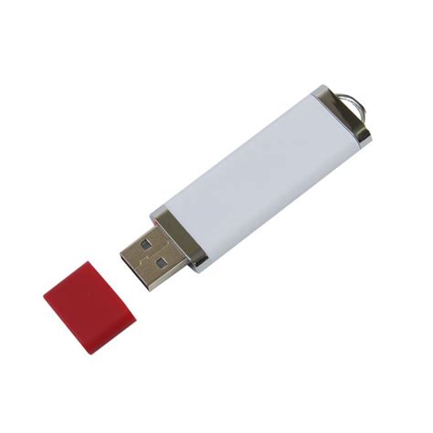 USB-Flash накопитель (флешка) 32 GB, белый корпус, бордовый колпачок ...