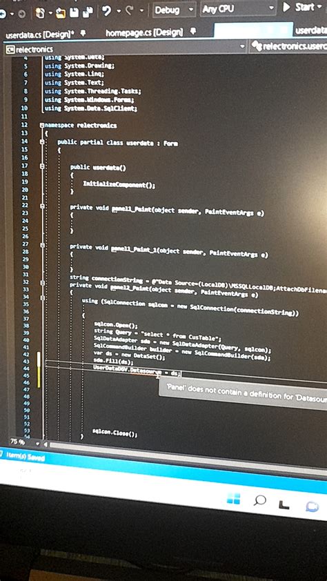 Please Some Help Me With This I Want To Display My Database But Datasource Not Working I Am