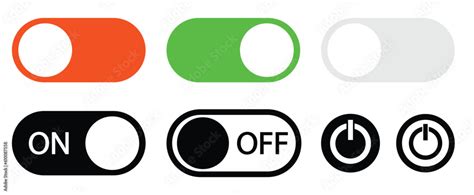 On And Off Toggle Switch Buttonsmodern Web And Mobile App Switch