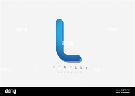 3d Line Blue L Letter Logo Alphabet For Icon Design For A Logotype On