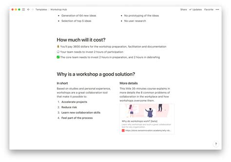 Workshop Hub Notion Template
