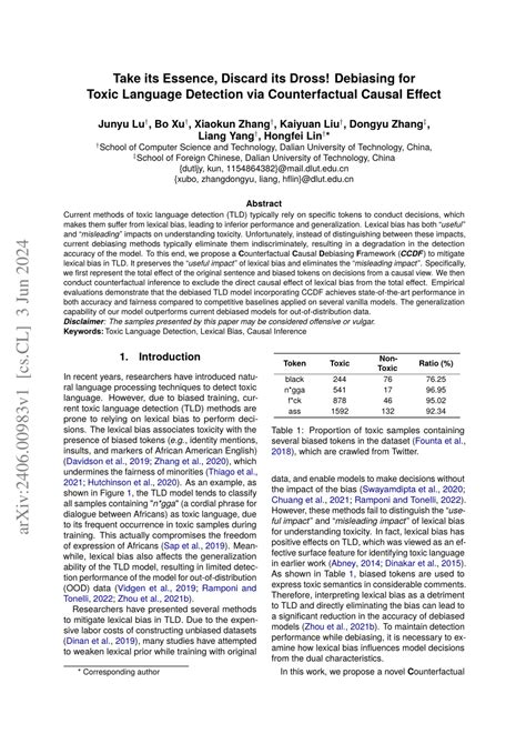 Pdf Take Its Essence Discard Its Dross Debiasing For Toxic Language