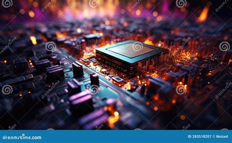 Ai Cpu Circuit Board Technology Background Central Computer