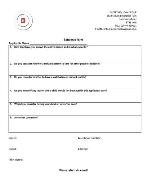 Reference Form Pdf