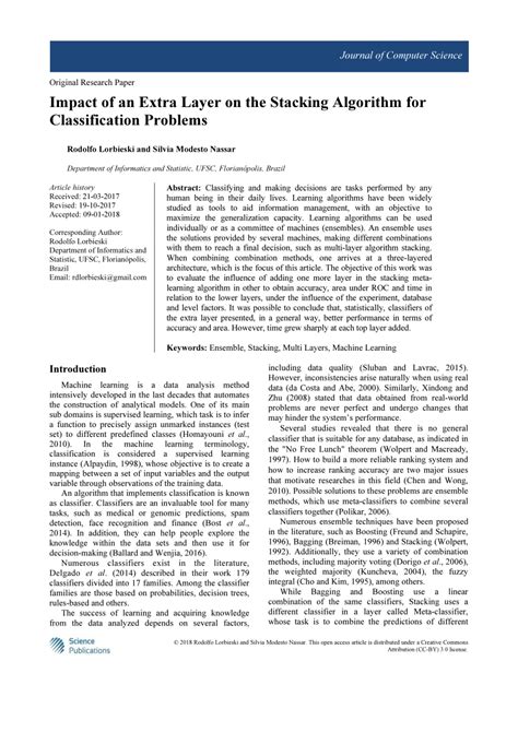 pdf impact of an extra layer on the stacking algorithm for