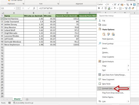 how to convert minutes to seconds in excel spreadcheaters