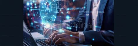 A Professional Works On A Laptop While Integrating Cybersecurity Measures For Enhanced Data