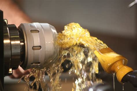 CNC Lathe Machine Stock Photo Image Of Engine Fixture 9384224