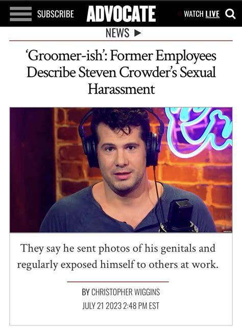 Steven Crowders Former Employees Describe A Workplace Full Of Sexual