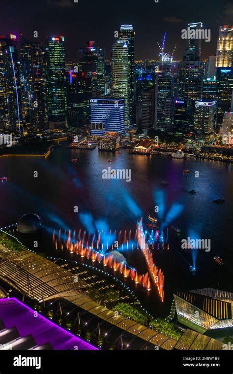 The Spectra Light And Water Show Viewed From Marina Bay Sands Hotel