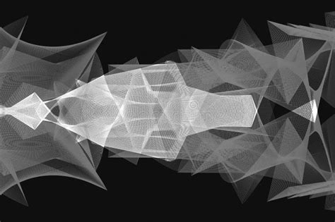 Astetic Monochrome Wave Line Effect Background Wallpaper Illustration Stock Illustration
