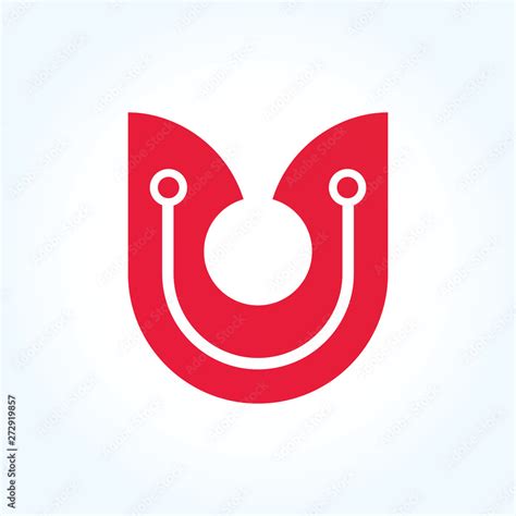 Letter U Circle Logo Sign Red Material Design Vector Stock Vector Adobe Stock