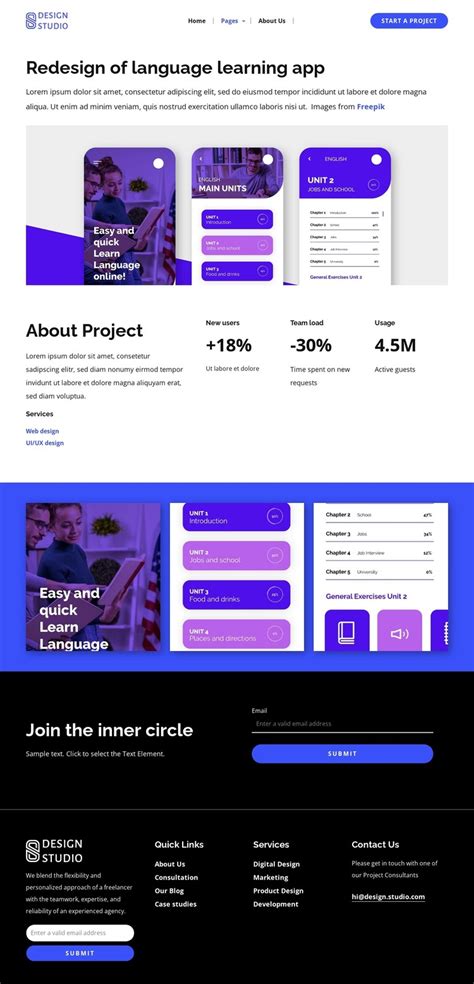 Redesign Language Learning App Css Template By Nicepage