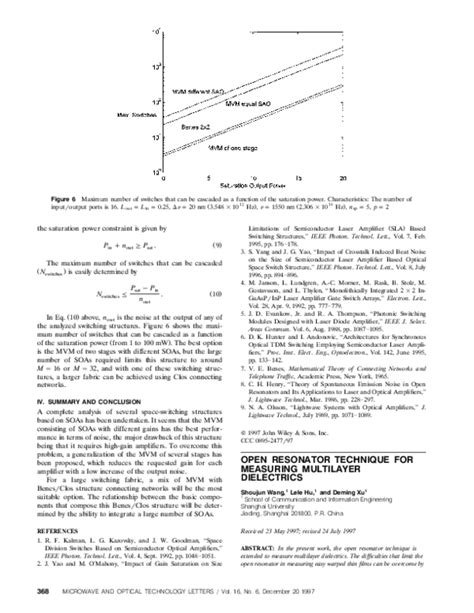 Pdf Open Resonator Technique For Measuring Multilayer Dielectrics