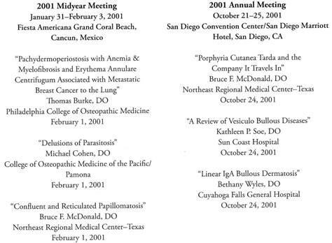 Get To Know Your Aocd Vol 1 No 43 2001 American Osteopathic