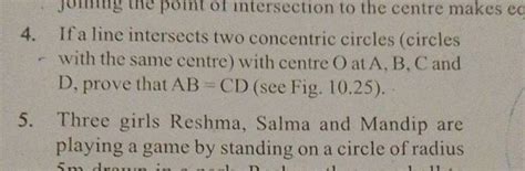 If A Line Intersects Two Concentric Circles Circles With The Same C
