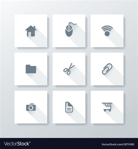 Flat Web Icon Set Royalty Free Vector Image VectorStock