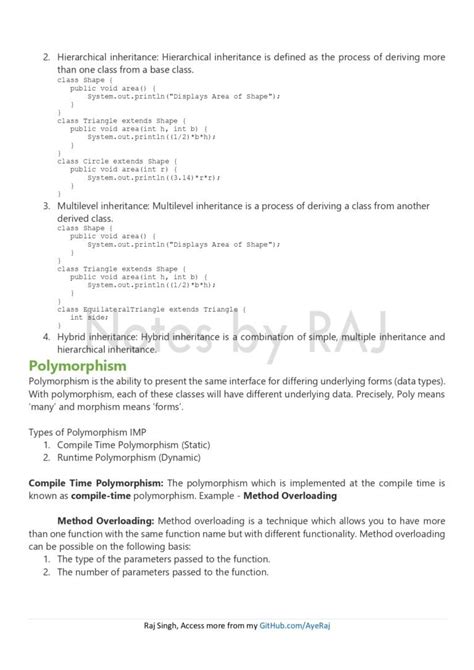 Oop In Java Full Notes Pdf Connect 4 Programming