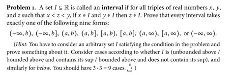 Solved Problem 1 A Set I⊆r Is Called An Interval If For All