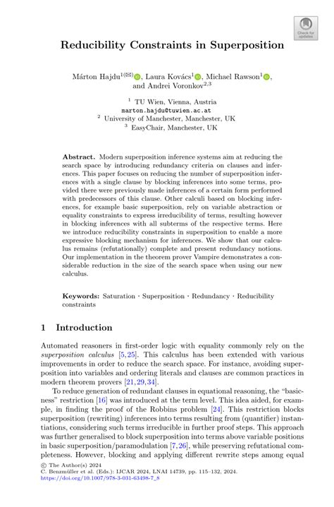 Pdf Reducibility Constraints In Superposition