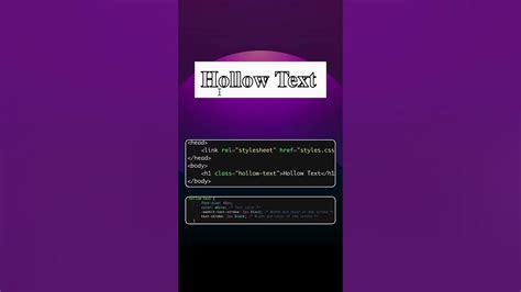 Hollow Text In Htmlshorts Html Html5 Htmlcss Css Csstricks