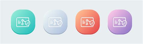 Analysis Line Icon In Flat Design Style Graph Statistic Signs Vector