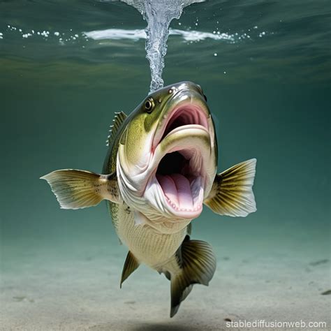 Hyperrealistic Largemouth Bass Jumping Stable Diffusion Online