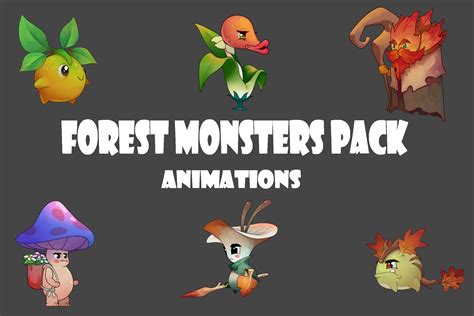 animated 2d forest enemies 2d characters unity asset store