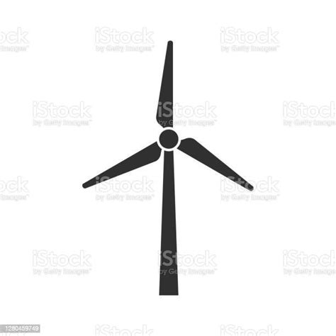 풍력 터빈 전원 기호 아이콘입니다 풍차 생태 에너지 로고 기호 모양 벡터 일러스트 이미지입니다 흰색 배경에 격리 풍력발전기에