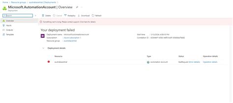 Automation Account Create Issue Microsoft Qanda