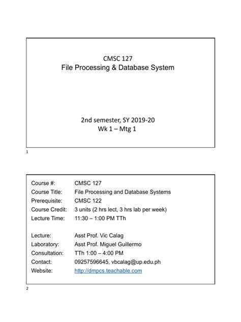 W1l1 Course Outline Pdf Databases Relational Database