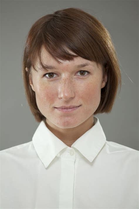 Frontal Portrait Of Woman Stock Photo Image Of Caucasian 23130576