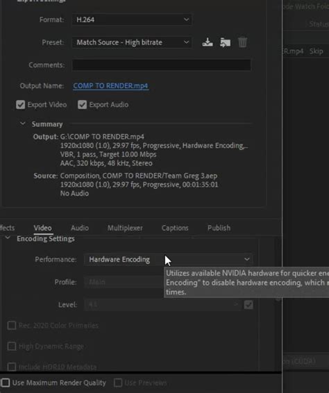 need help with hardware enabled encoding adobe community 11448065
