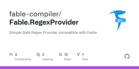 Github Fable Compilerfableregexprovider Simple Safe Regex Provider