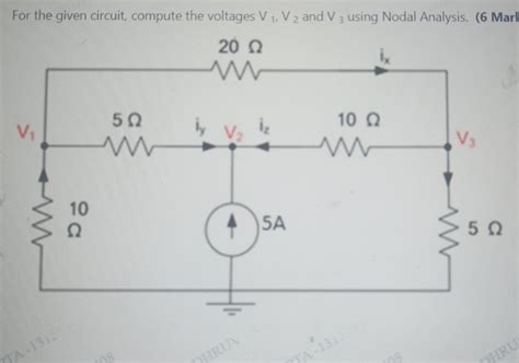 solved for the given circuit compute the voltages v1 v2