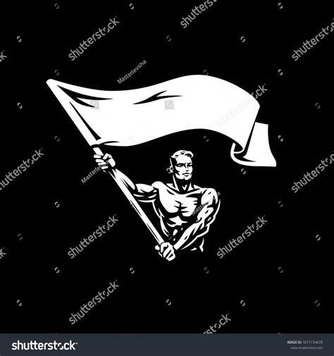 Man Flag Muscular Man Naked Torso Stock Vector Royalty Free 1877194678 Shutterstock
