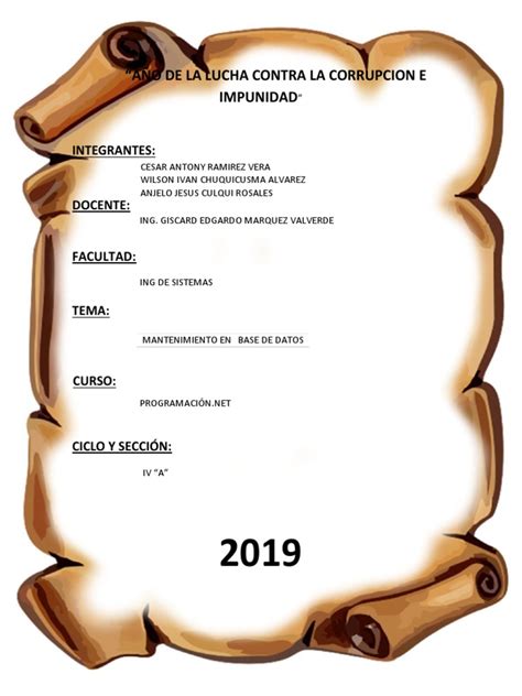 Mantenimiento De Base De Datos Pdf Informática Software