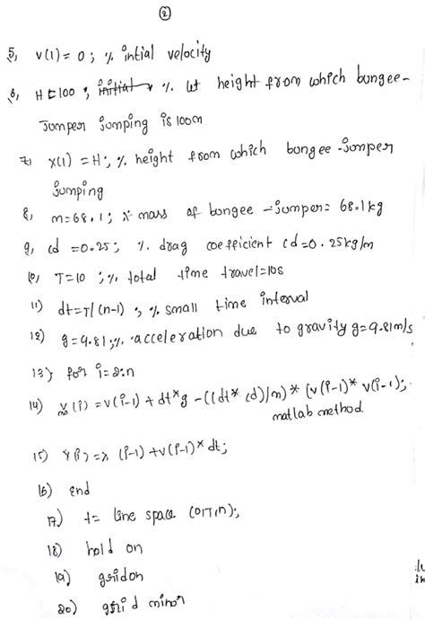 [solved] matlab code for free falling bungee jumper problem solved