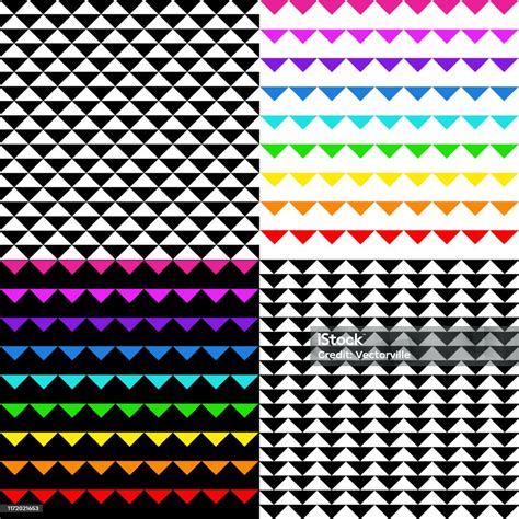 4 간단한 기하학적 모양 셀 삼각형 원활한 패턴 교차 라인 벡터 반복 가능 0명에 대한 스톡 벡터 아트 및 기타 이미지 0명