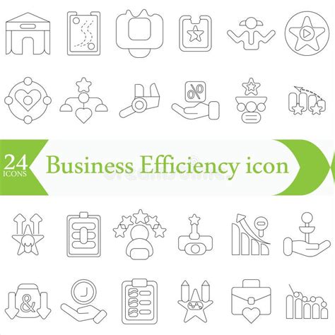 Business Efficiency Icon Set Process Automation Time Management Workflow Optimization