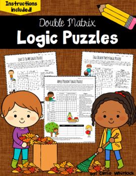 Fall Autumn Logic Puzzles Double Matrix By Carrie Whitlock TpT