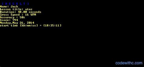 typing tutor project in c code with c