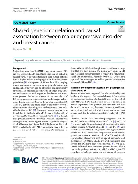 Pdf Shared Genetic Correlation And Causal Association Between Major